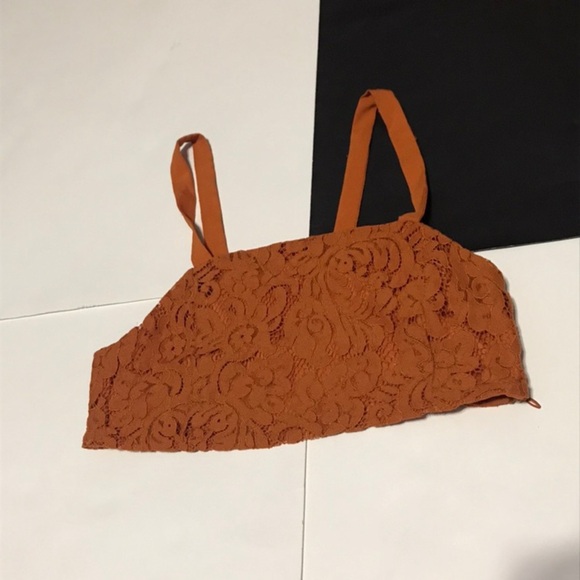 Zara | Tops | Zara Basic Collection Burnt Orange Crop Top Large | Poshmark